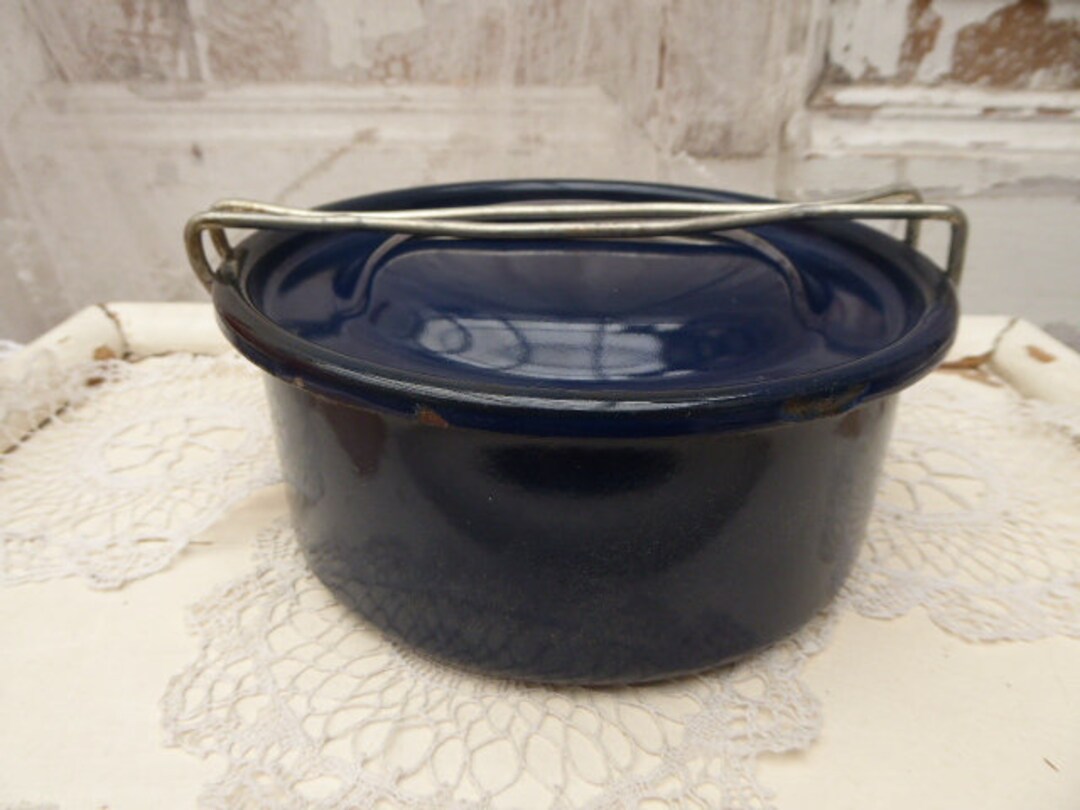 Vintage Enamel Storage Box - Etsy