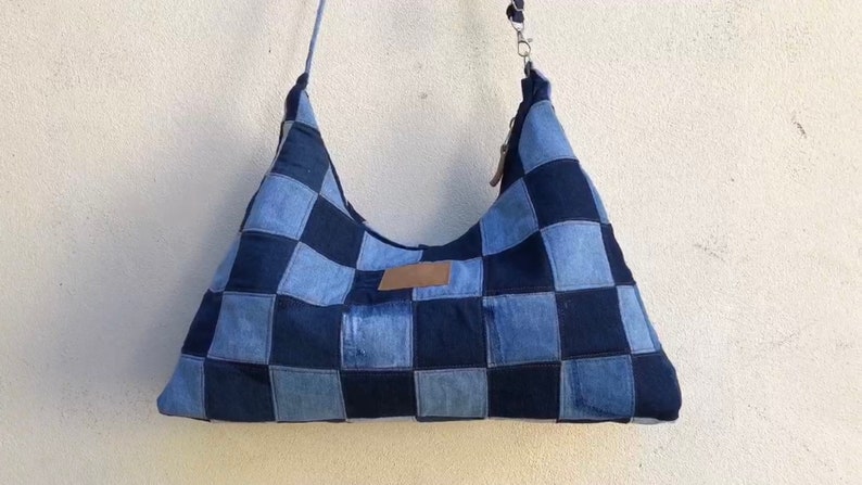 Denim Patchwork Shoulder/crossbody Bag - Etsy