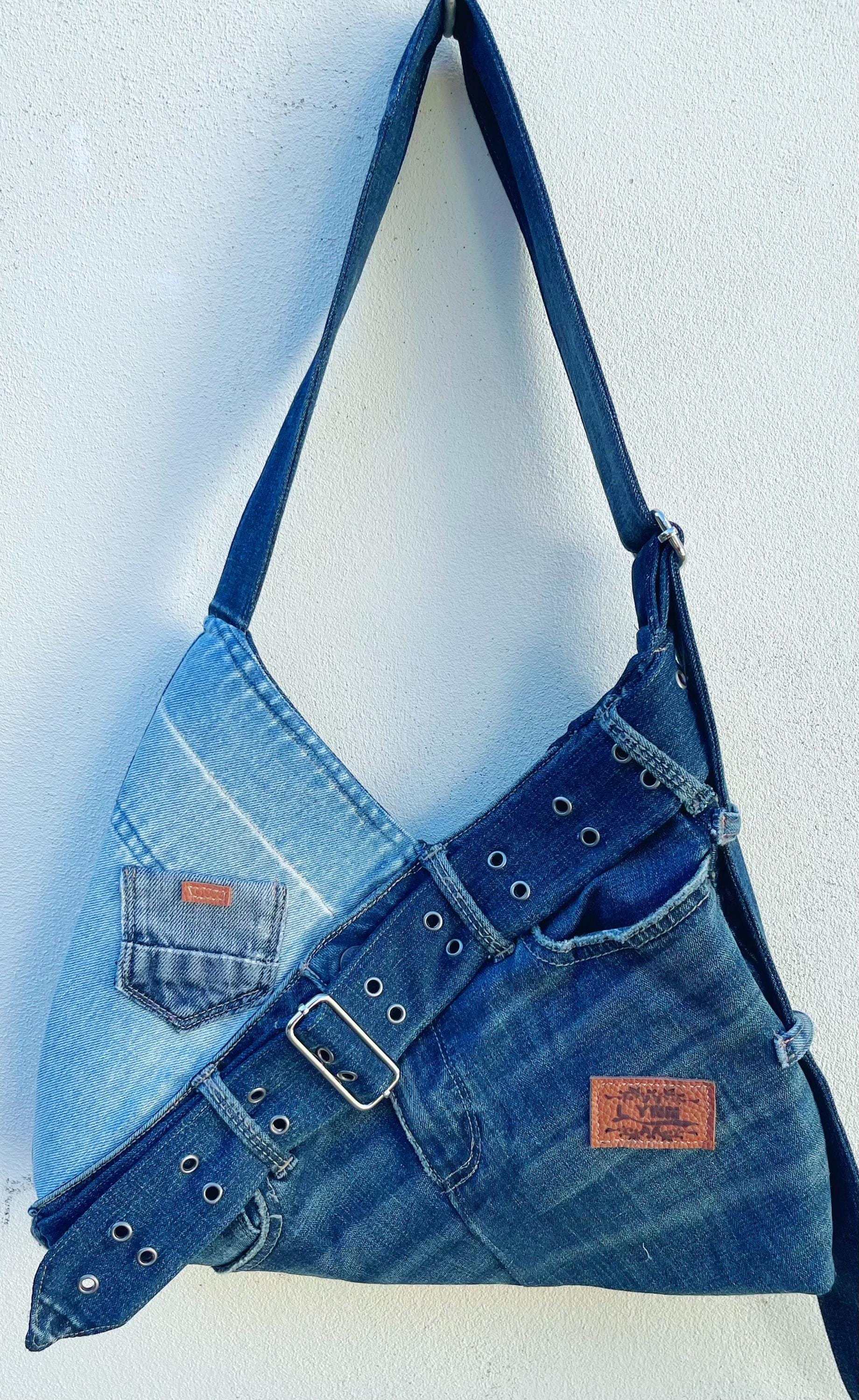 Denim Triangle Shape Crossbody Bag - Etsy
