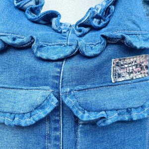 Denim Frilly/ruffled Top Handle/ Crossbody Bag - Etsy
