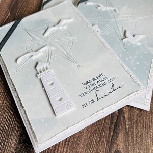 Trauerkarte Kondolenzkarte Beileidskarte maritim „Was bleibt, wenn ...