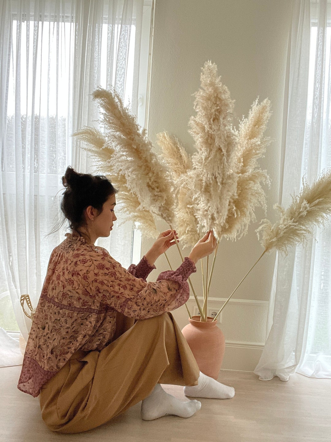 Luxury XL Fluffy Pampas Grass, Large Pampas Grass Naturally Dried ...