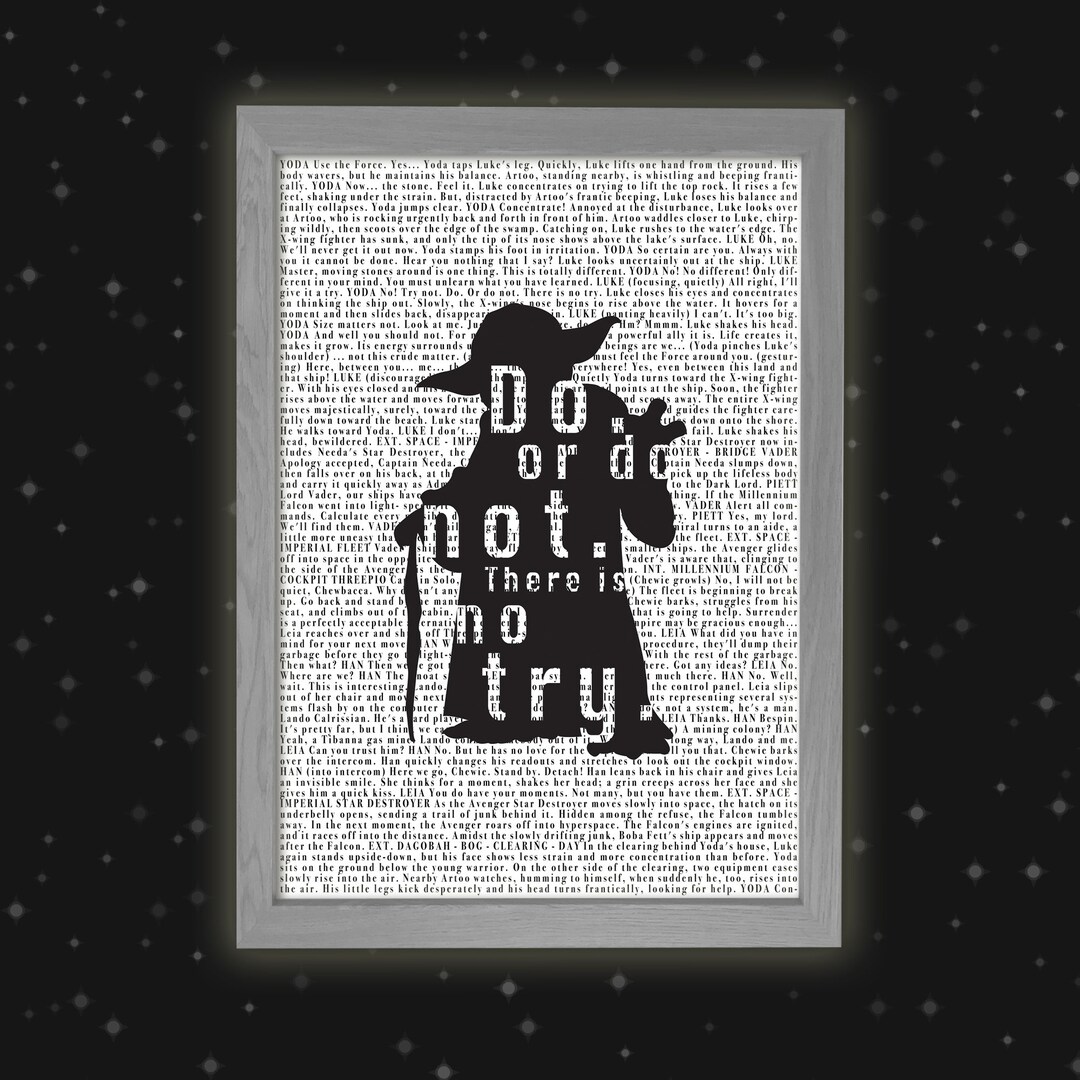 Digital Inspired Star Wars Art Print || Yoda || Do or Not There No Try ...