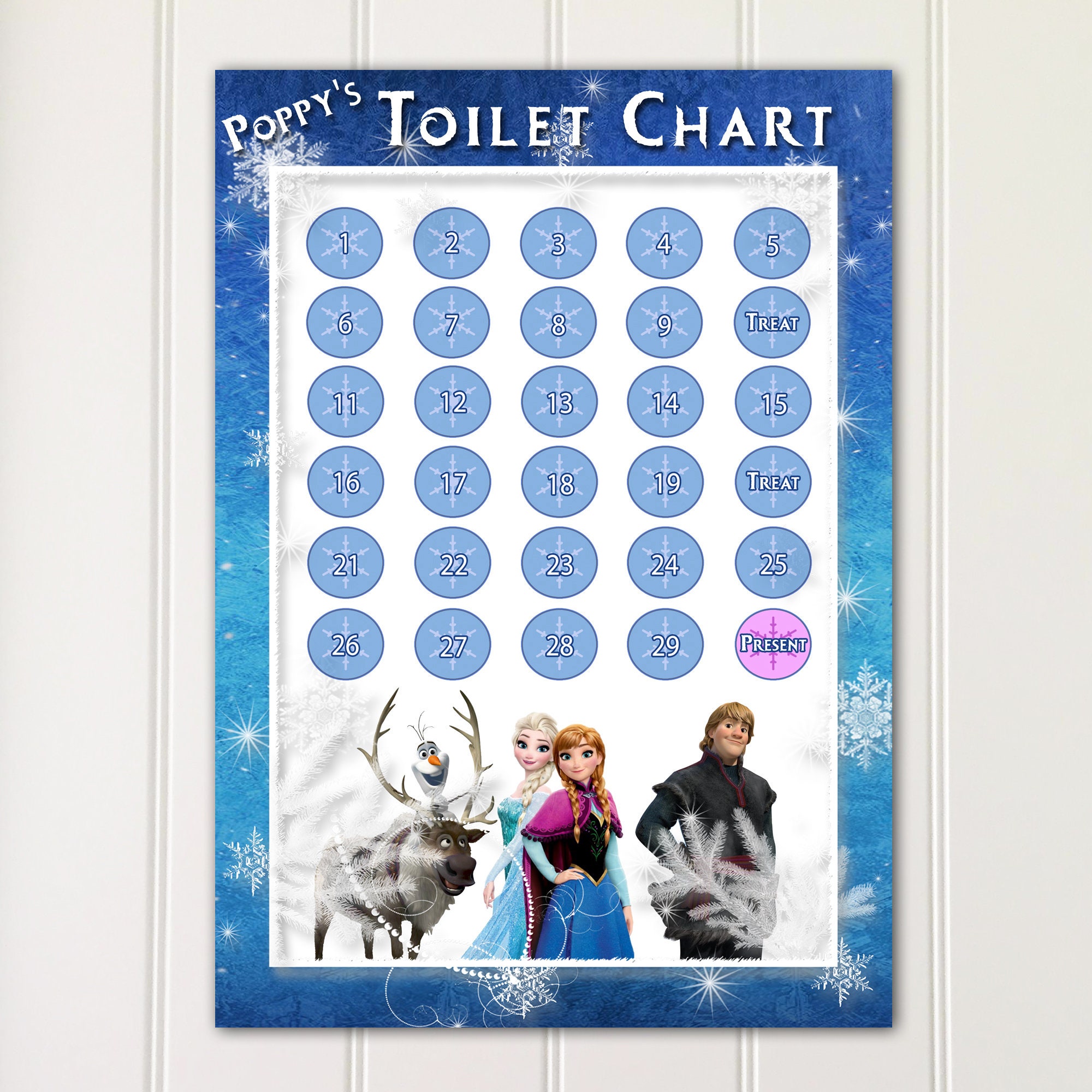 Digital Inspired Disney Frozen || Reward Chart || Potty Chart || Toilet ...