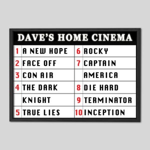 Digital Personalised Cinema Movie Sign || Cinema Room || Home Cinema ...
