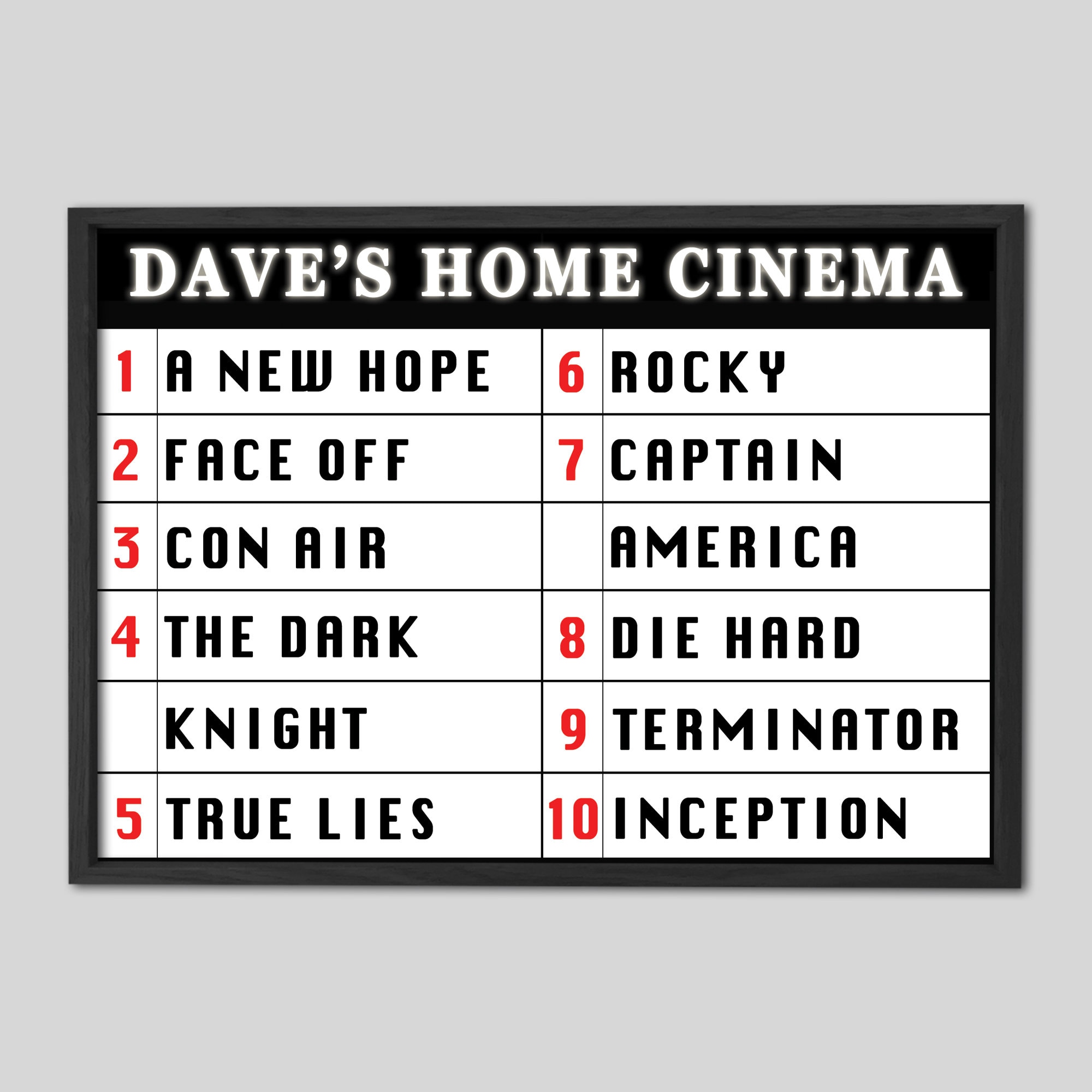 Digital Personalised Cinema Movie Sign Cinema Room Home - Etsy