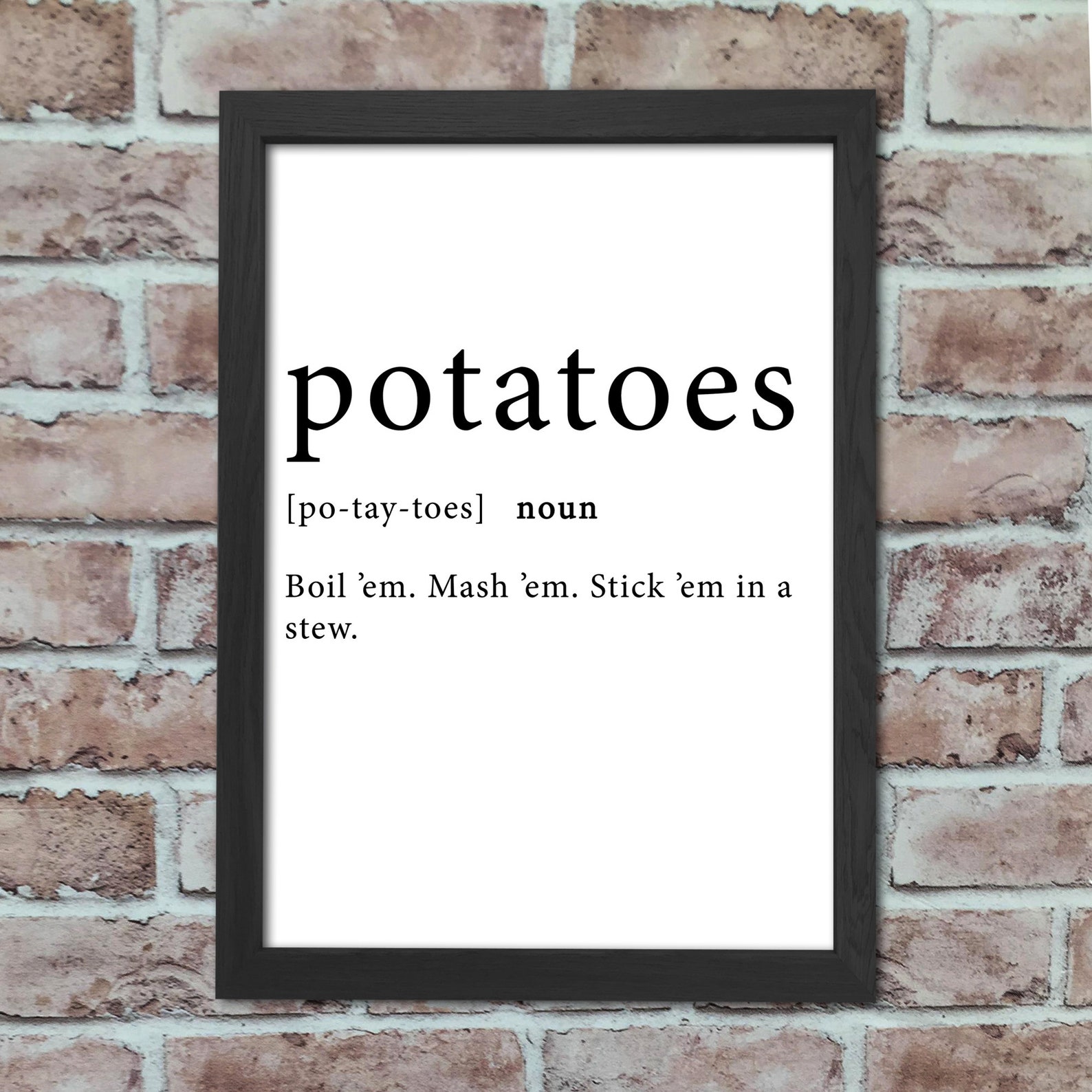 Printed Lord of the Rings Potatoes Art Print || Samwise Gamgee ...