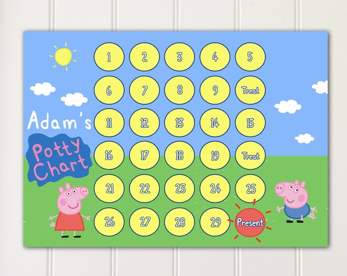 Digital Inspired Peppa Pig || Reward Chart || Potty Chart || Toilet ...