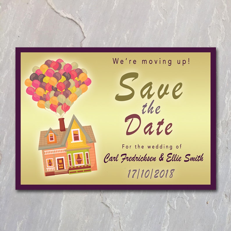Inspired Disney Pixar up Wedding Invitation Silver Package ...
