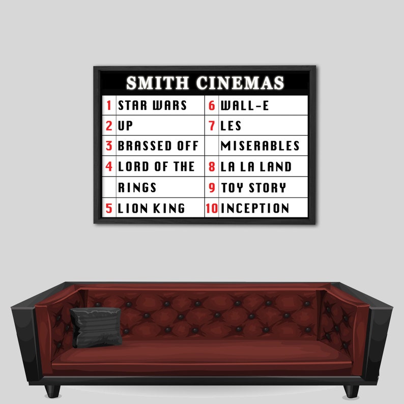 Digital Personalised Cinema Movie Sign || Cinema Room || Home Cinema ...
