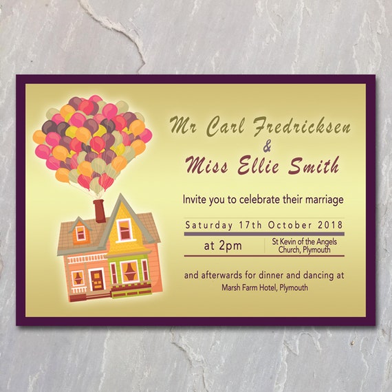 Up Themed Wedding Invitations