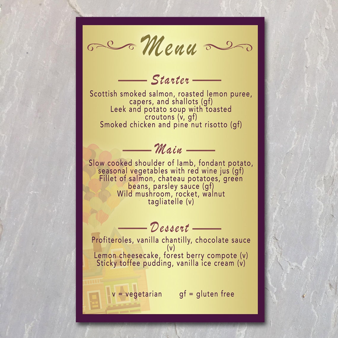 Inspired Disney Pixar up Wedding Invitation Gold Package - Etsy