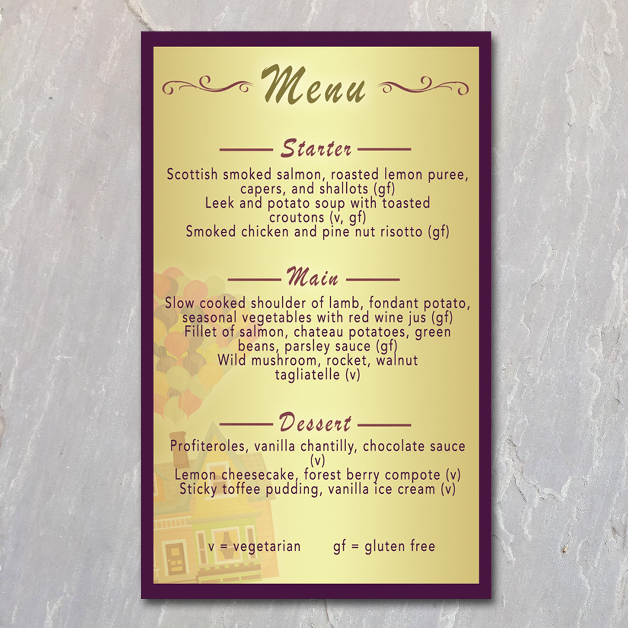 Inspired Disney Pixar up Wedding Invitation Gold Package ...