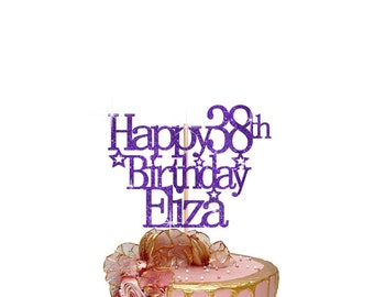 Cheers to 38 Years Cake Topper, 38th Birthday Cake Topper, 38th ...