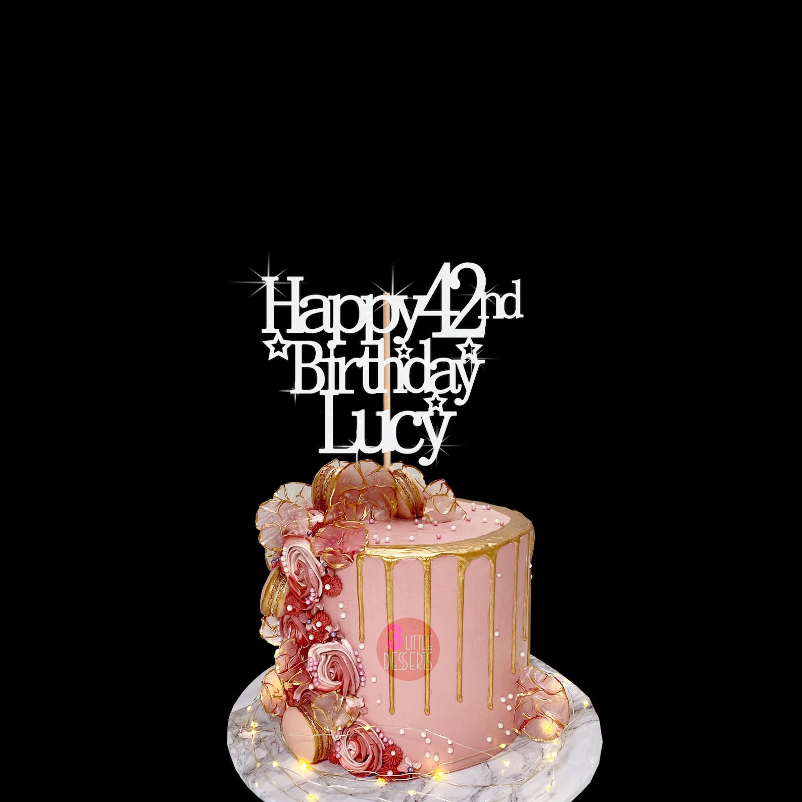 Happy 42nd Birthday 42 Cake Topper 42nd Birthday Forty Two | Etsy