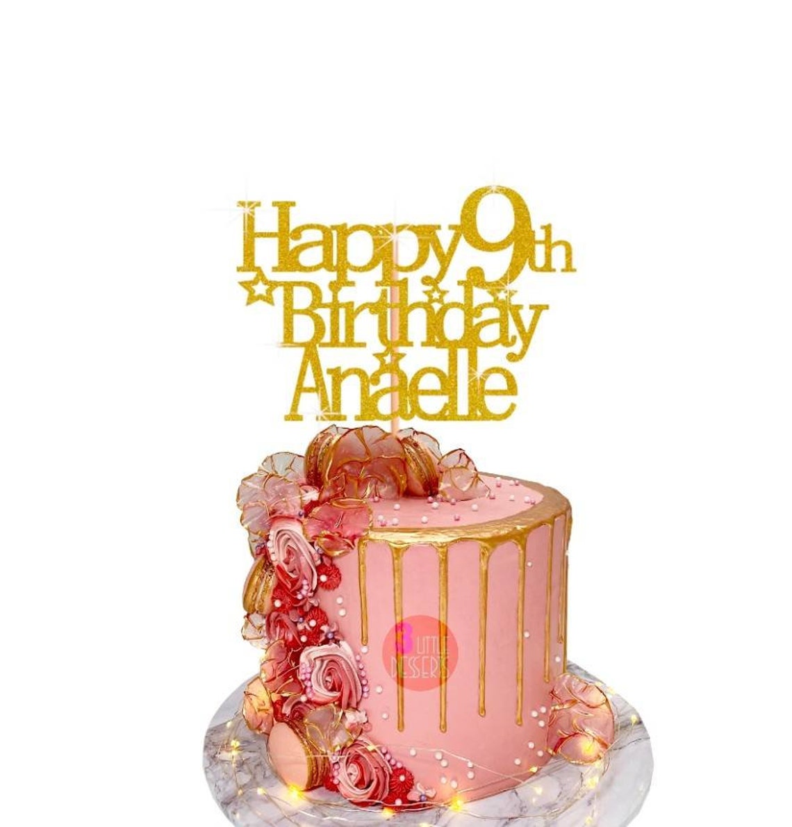 9th Cake Topper Happy 9th Birthday Cake Topper Nine Cake | Etsy