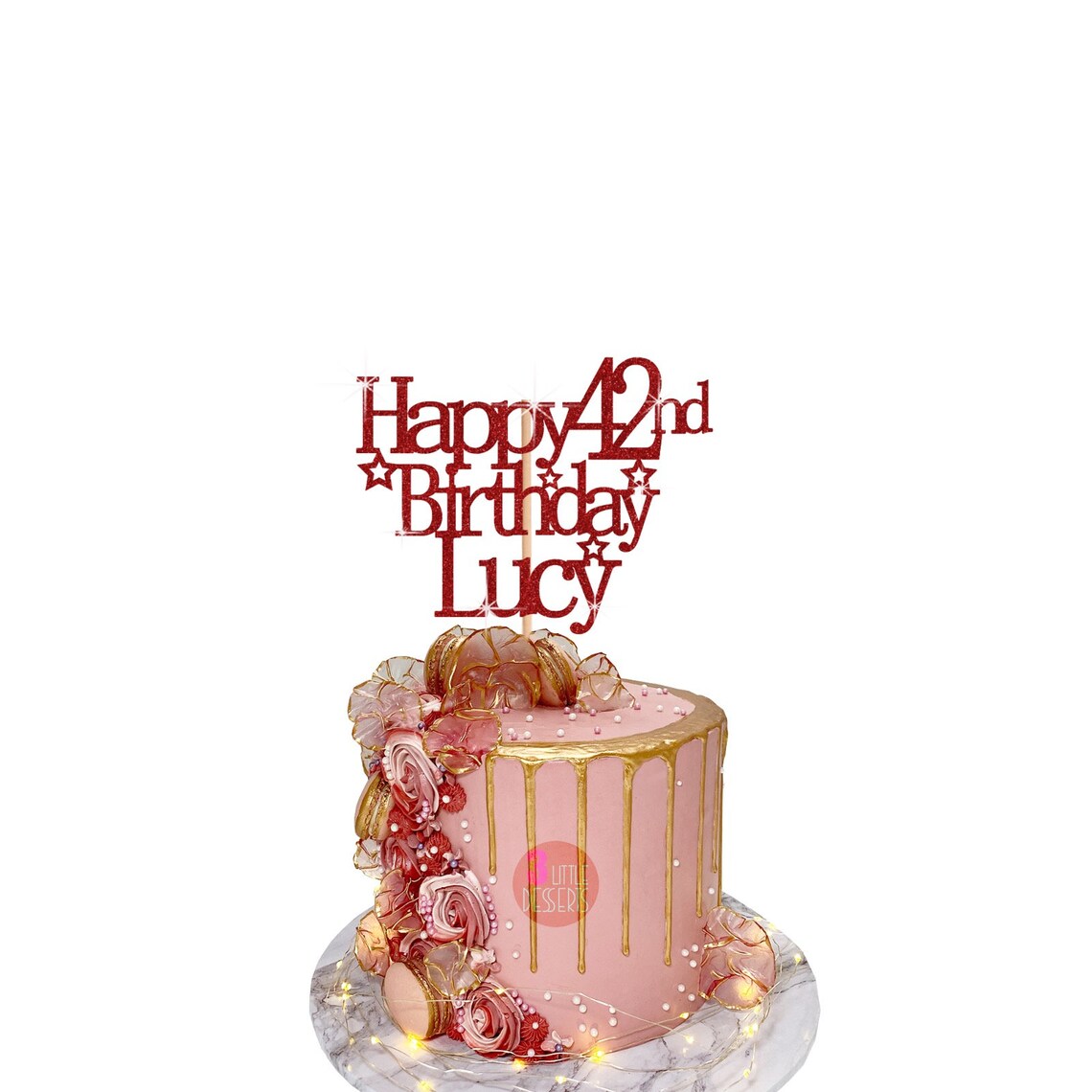 Happy 42nd Birthday 42 Cake Topper 42nd Birthday Forty Two | Etsy