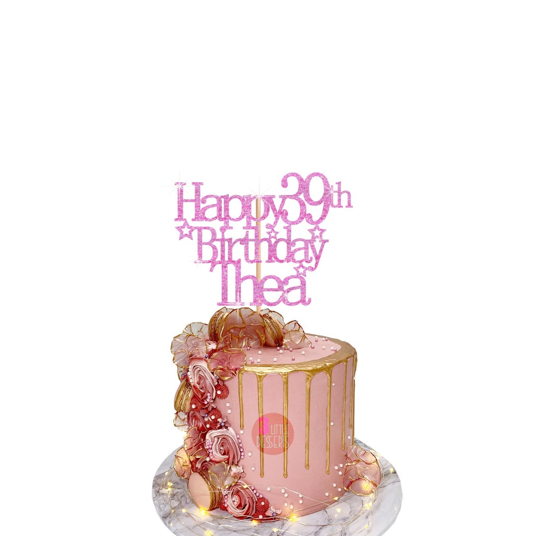 39 Cake Topper, 39th Birthday Topper, Birthday Cake Topper, 39 Birthday ...