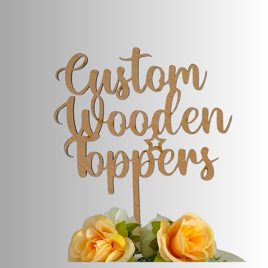 Personalized Plywood Cake Topper: Rustic Wedding, Birthday Decor - Etsy