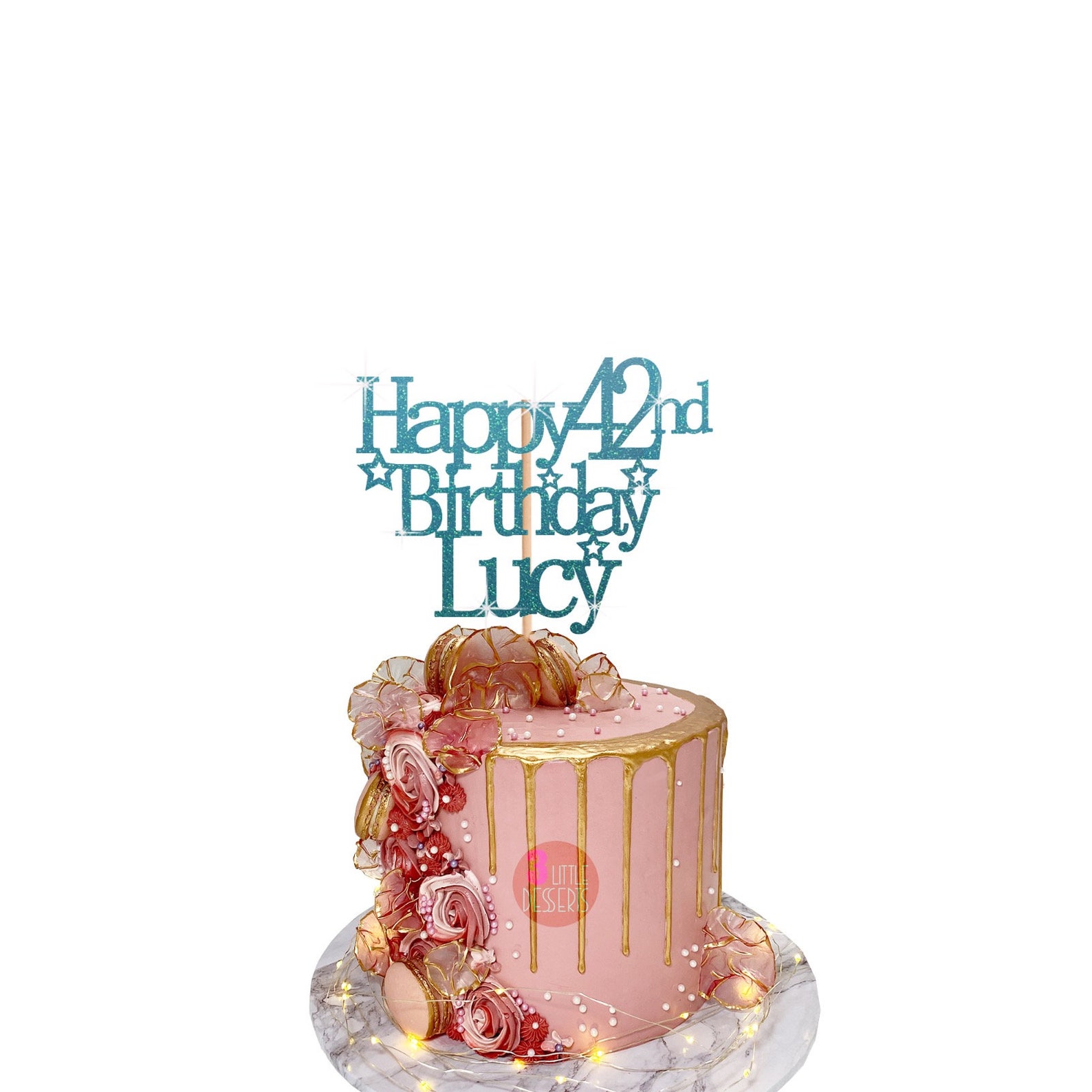 Happy 42nd Birthday 42 Cake Topper 42nd Birthday Forty Two | Etsy