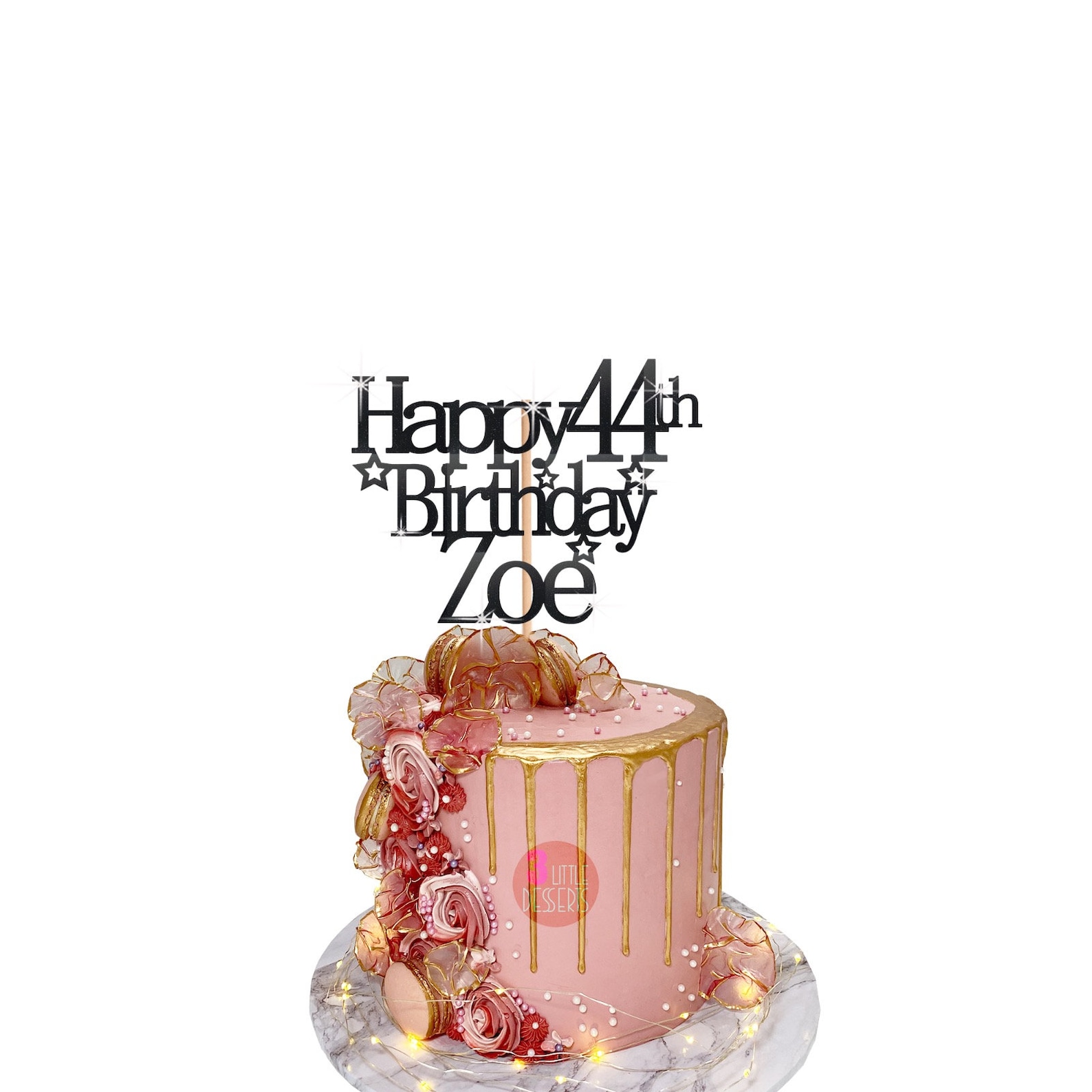 Happy 44th Birthday 44th Cake Topper 44 Cake Topper 44th | Etsy