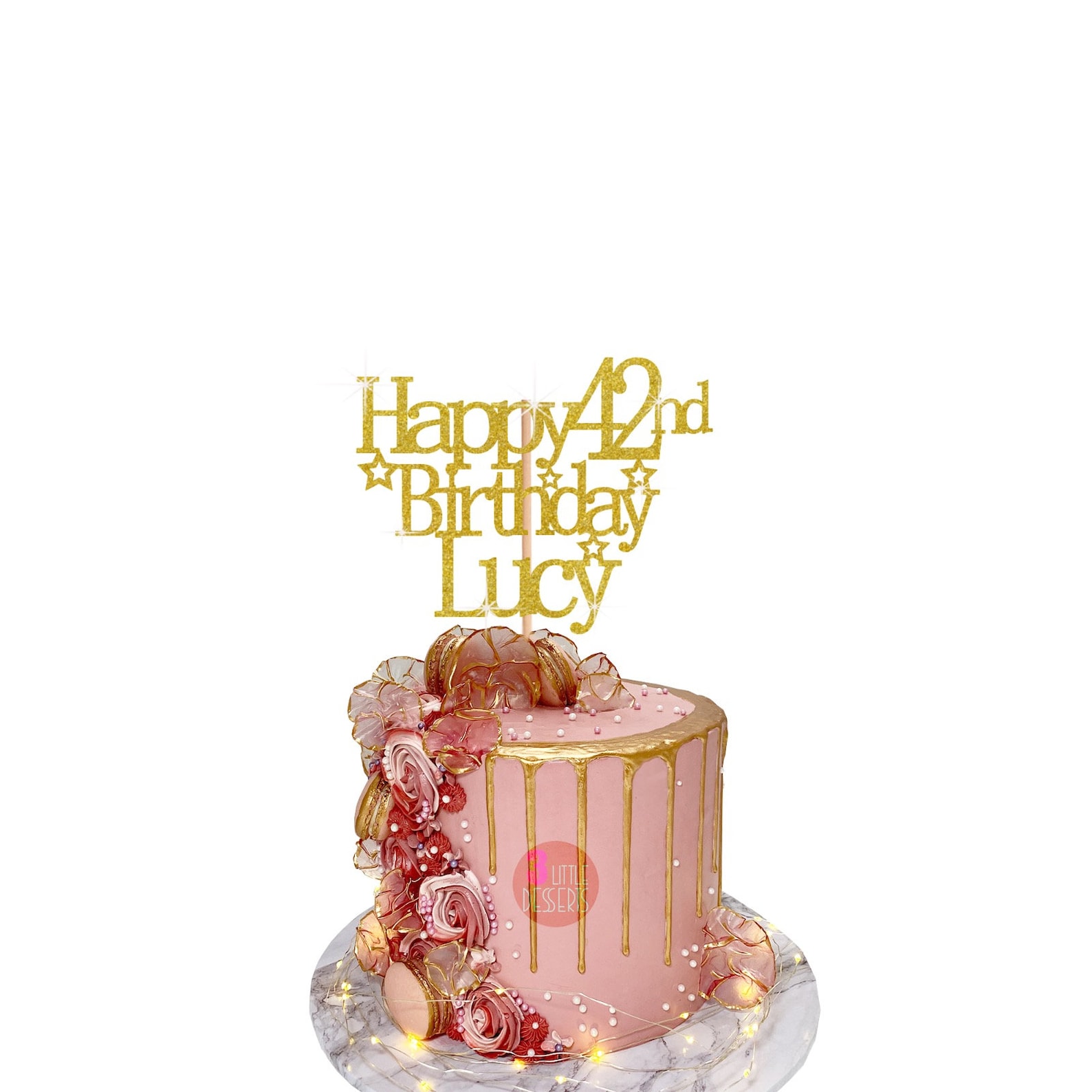 Happy 42nd Birthday 42 Cake Topper 42nd Birthday Forty Two | Etsy