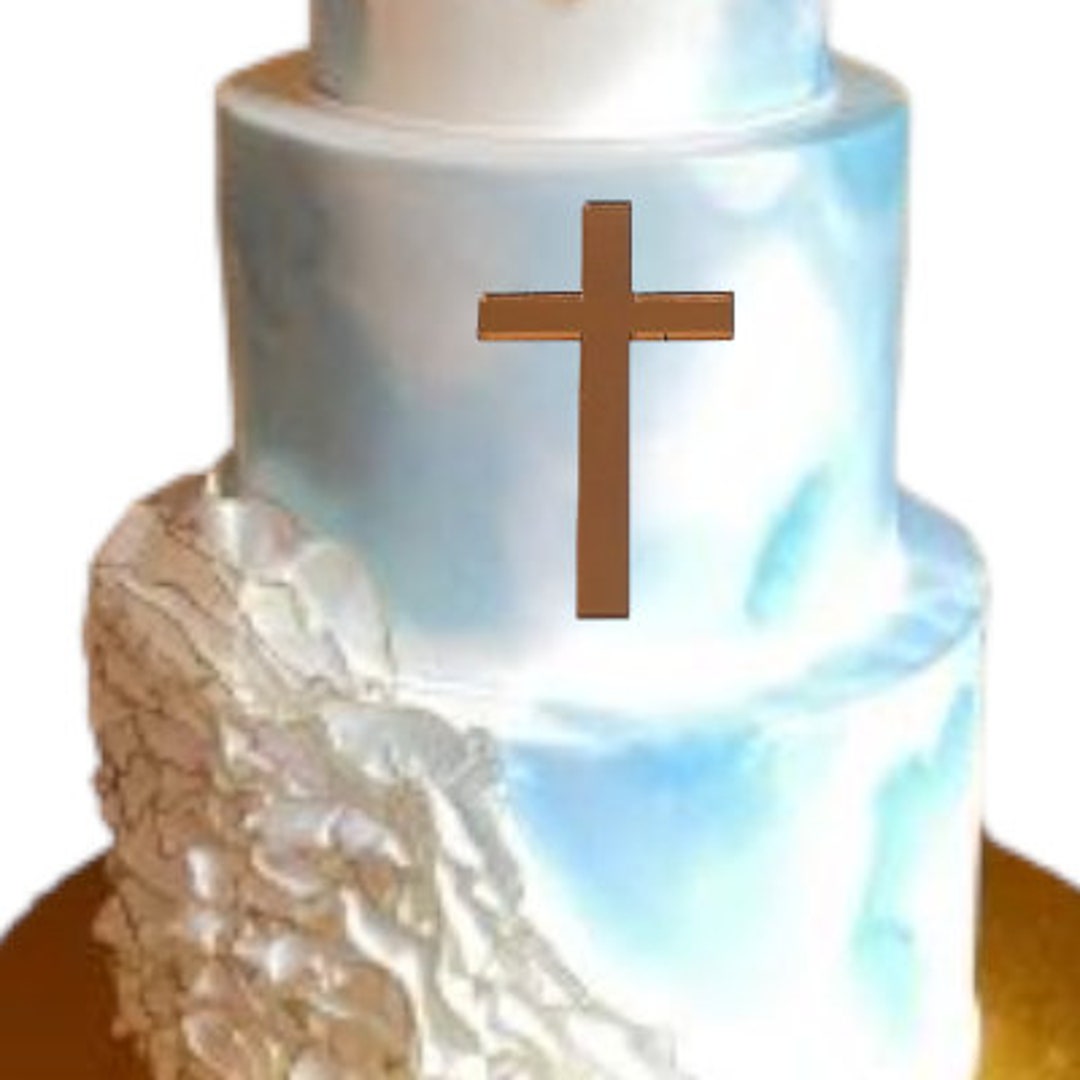Cross Cake Charm, Mirror Acrylic Cross Cupcake Topper Christening Cake ...