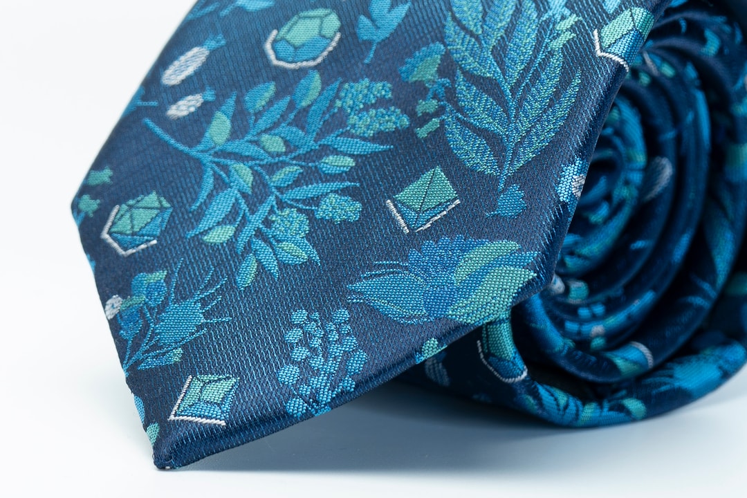 Floral Polyhedral Dice Necktie: Geeky RPG Gamer Fashion - Etsy