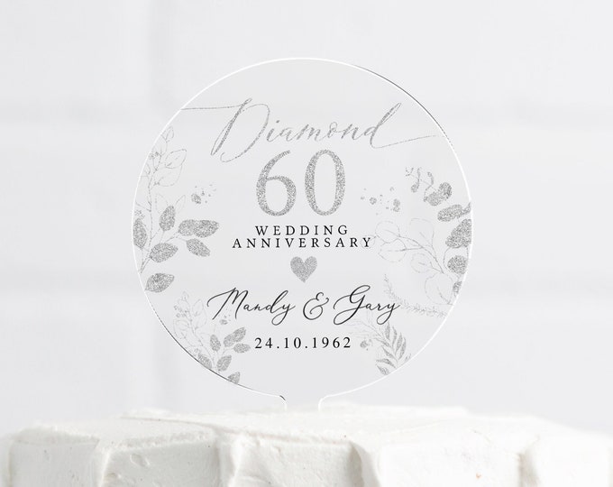 Diamond 60th Anniversary Cake Topper Display - Etsy