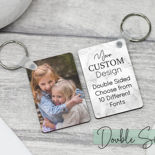 Personalised Double Sided Photo Keyring / Keychain | Etsy