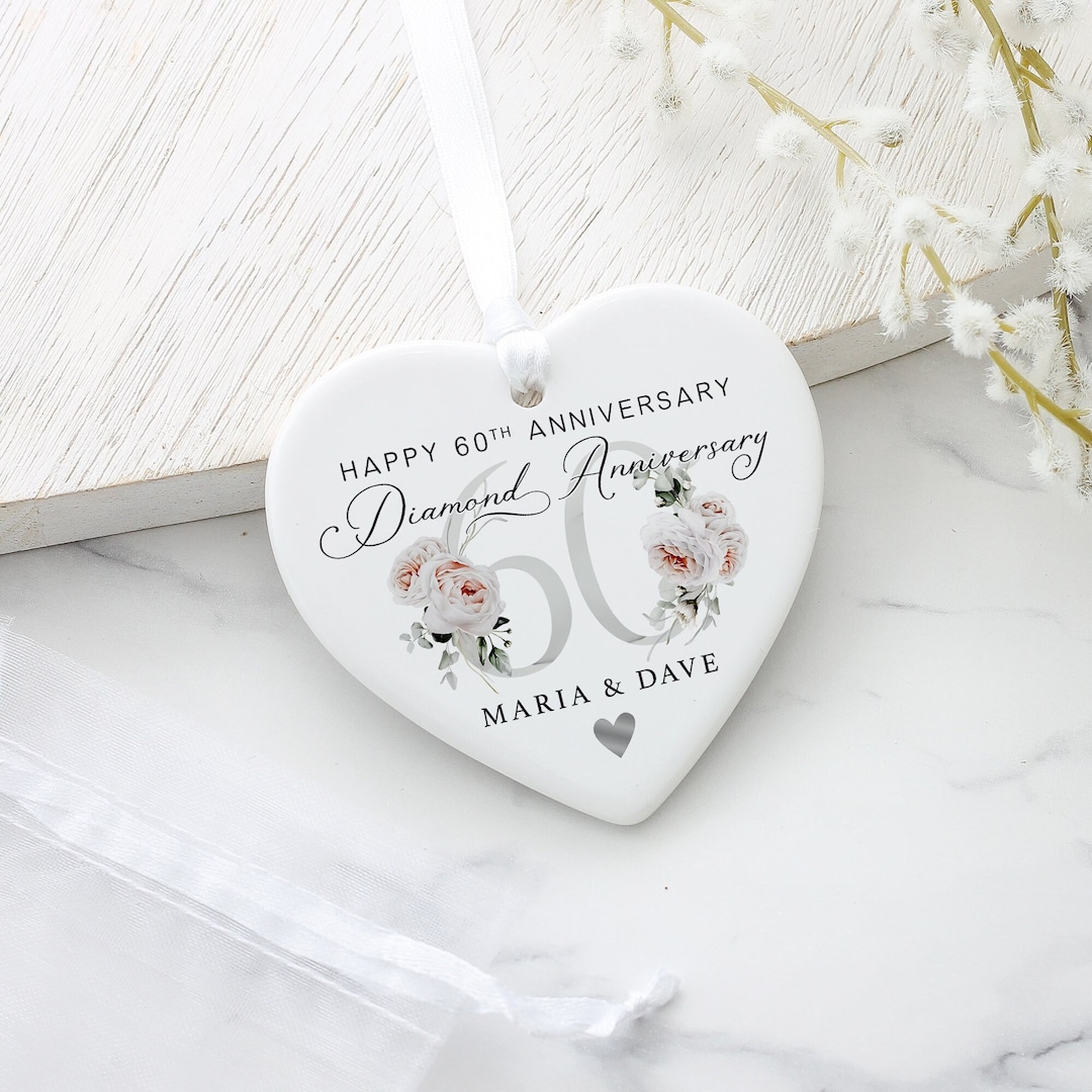 Personalised 60th Diamond Anniersary Gift, 60th Anniversary Gift ...