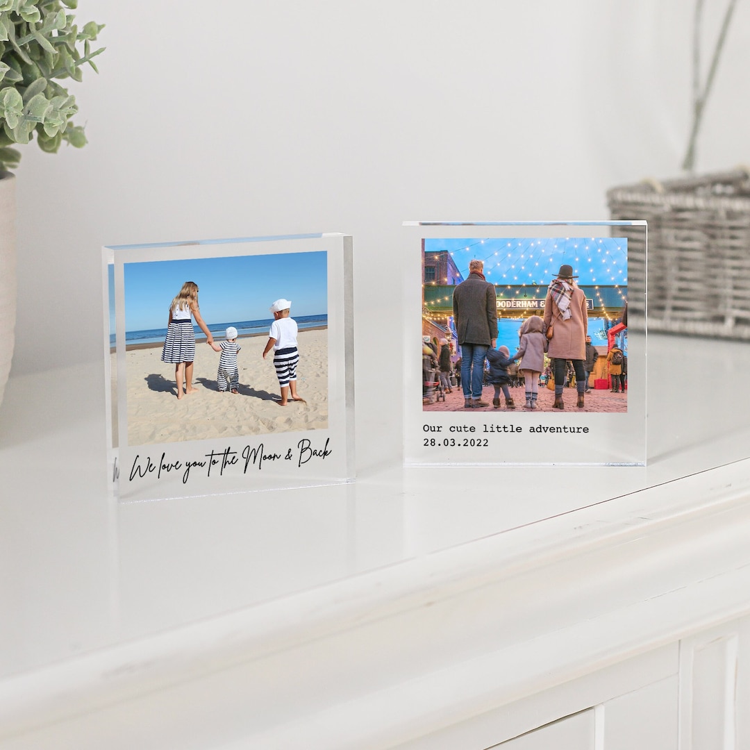 Personalised Photo Block, Freestanding Photo Gift, Custom Photo Block ...