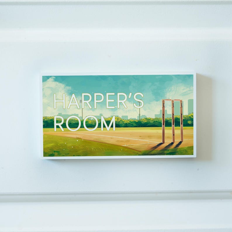 Personalised Kids Cricket Door Sign, Cricket Themed Gift for Him/her - Etsy
