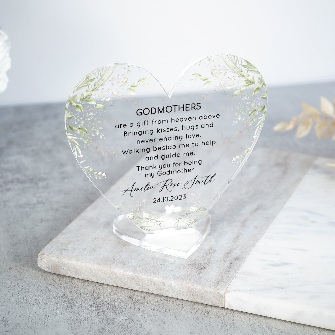 Personalised Godmother Keepsake Gift, Godparents Gift, Godfather Gift ...