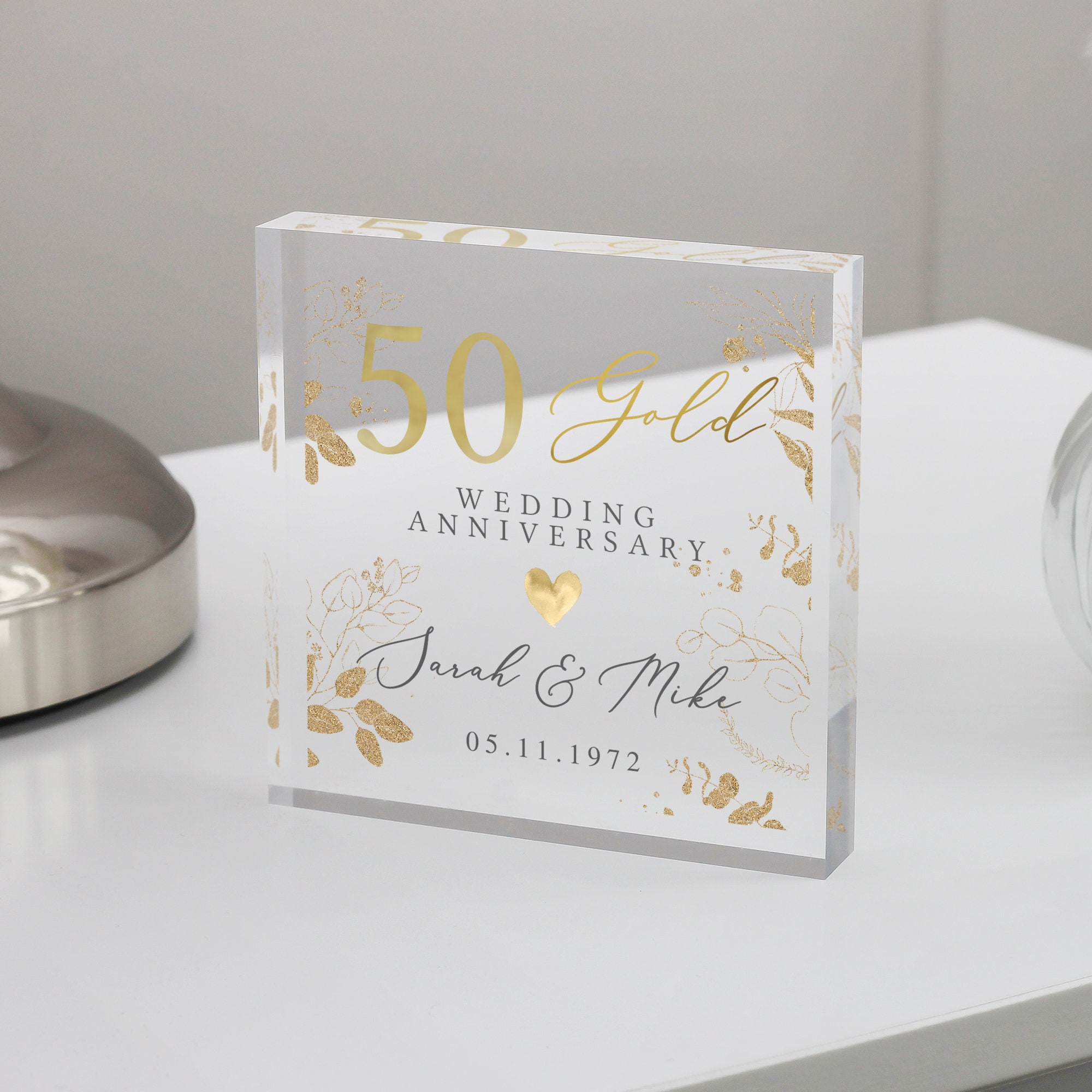 Personalised Golden 50th Anniversary Gift Golden Anniversary - Etsy