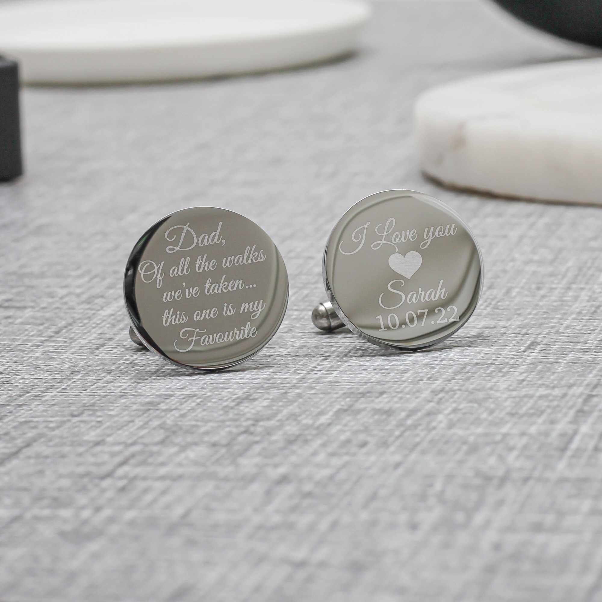 Personalised Engraved Father of the Bride Cufflinks Dad of - Etsy