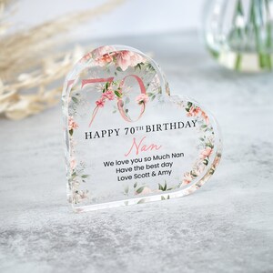 Personalised Happy 70th Birthday Gift Plaque, Birthday Gift for Nan ...