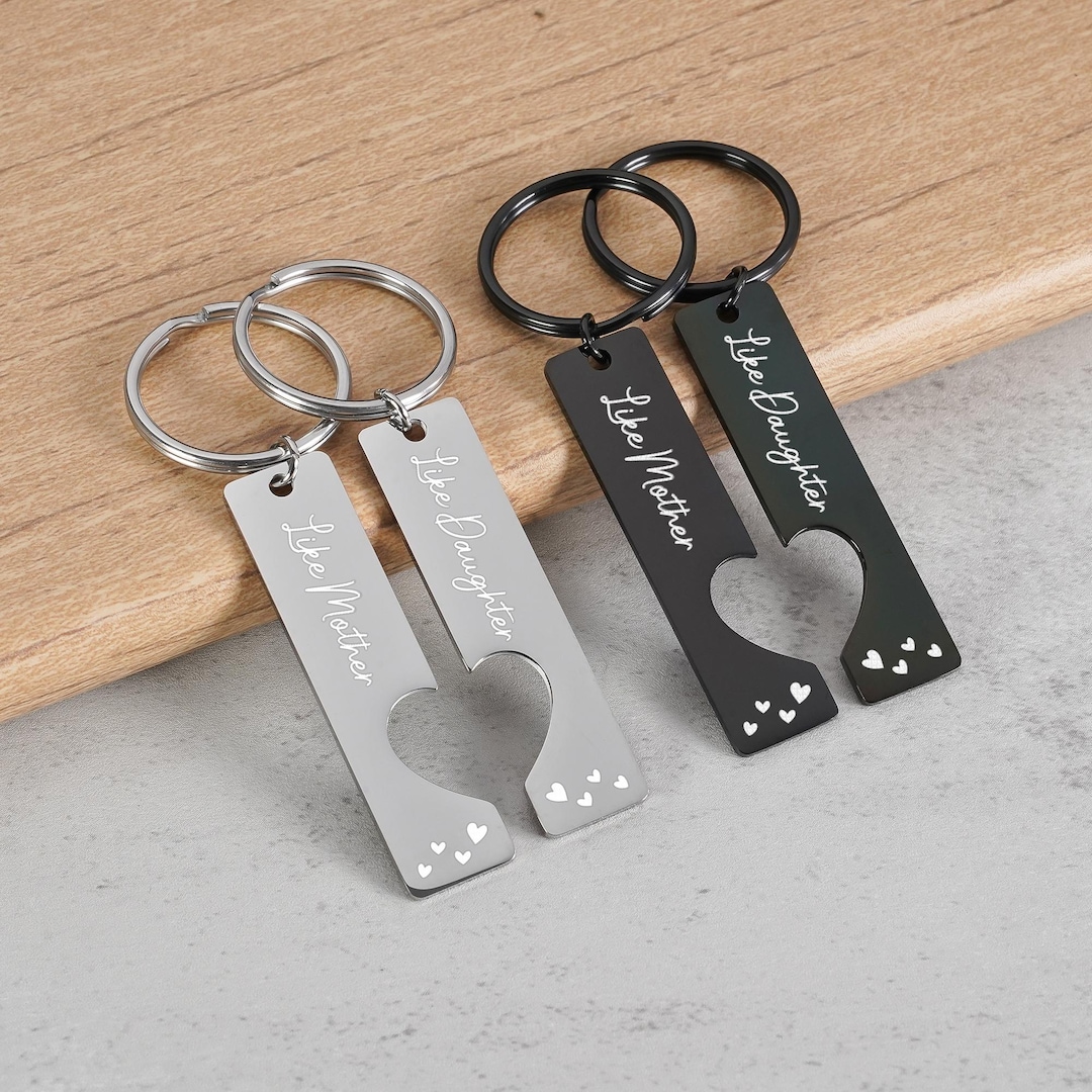 Personalised Mother and Daughter Keyring Set, Mother's Day Gift, Mum ...