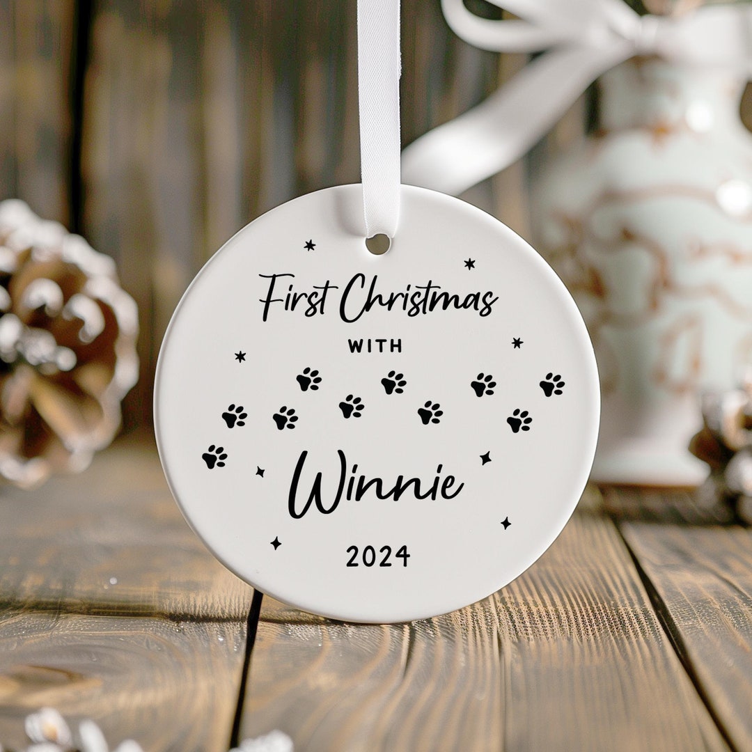 Personalised Puppy's 1st Christmas Decoration, First Christmas Puppy ...