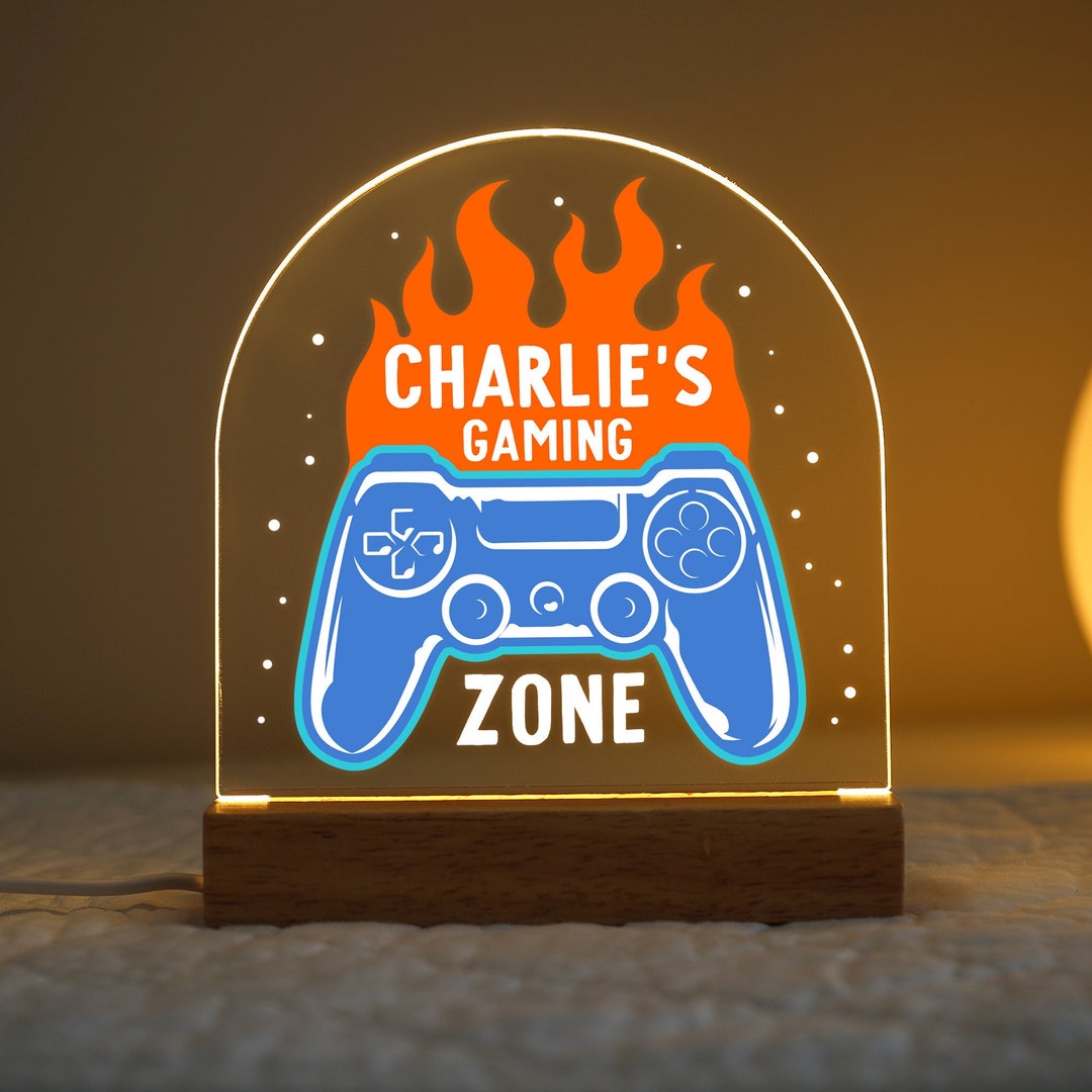 Personalised LED Gaming Light, Gaming Room Lamp, Birthday Gift for Boys ...