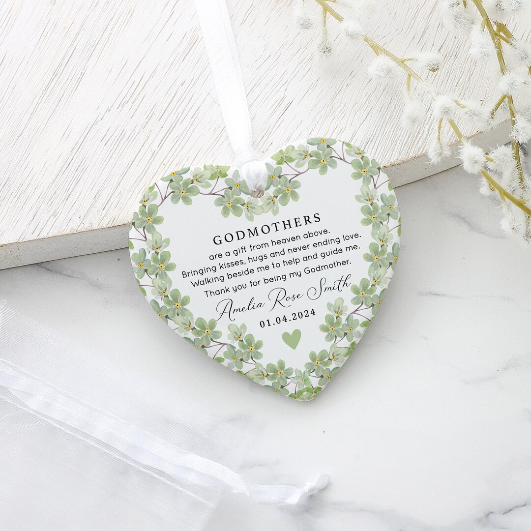 Personalised Godparents Keepsake Gift, Godmother Ornament, Ceramic ...