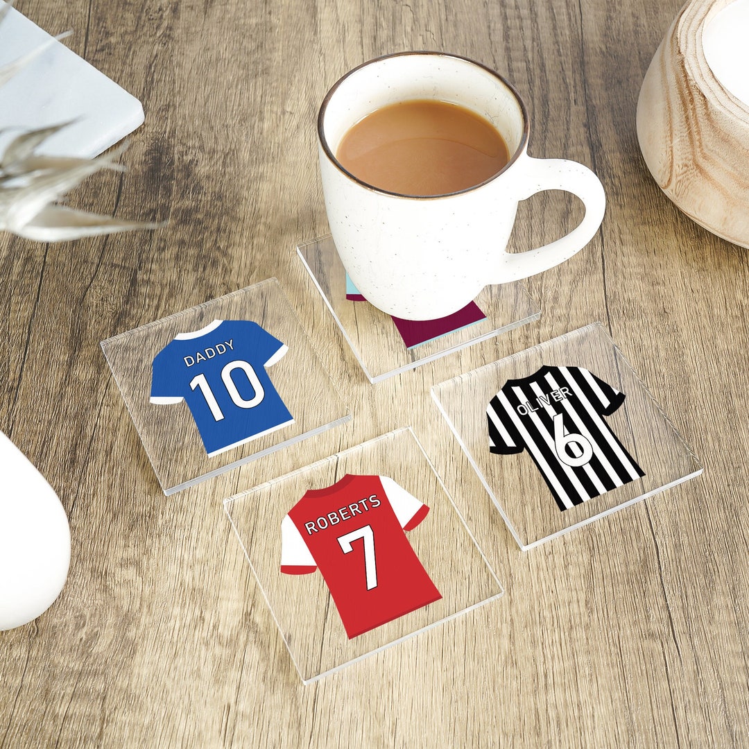 Personalised Football Shirt Coaster, Football Gifts, Daddy Coaster ...