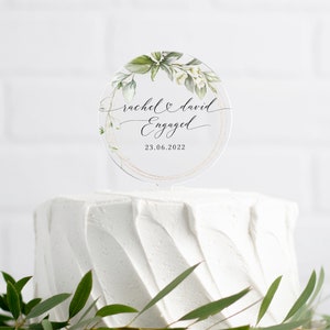 Personalised Engaged Cake Topper, Engagement Cake Topper, Special Date ...
