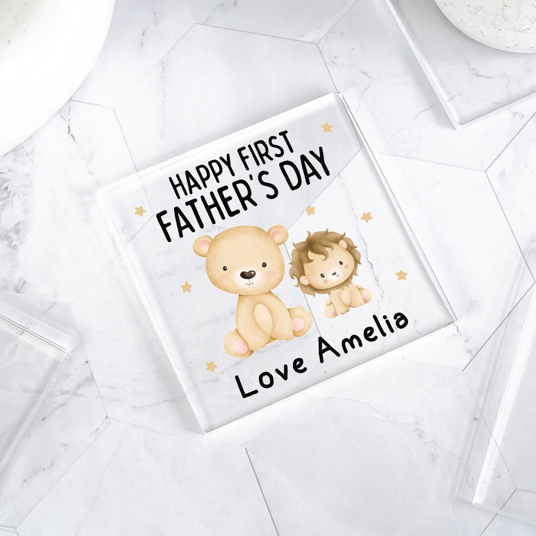 Personalised First Father's Day Coaster, 1st Father's Day Gift, Daddy ...