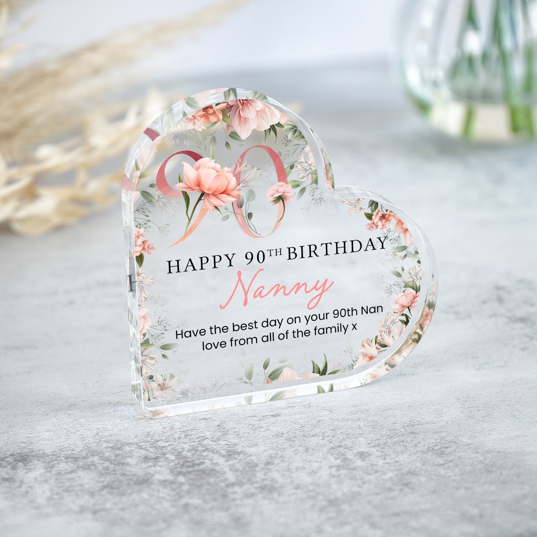 Personalised Happy 90th Birthday Gift Plaque, Birthday Gift for Nan ...