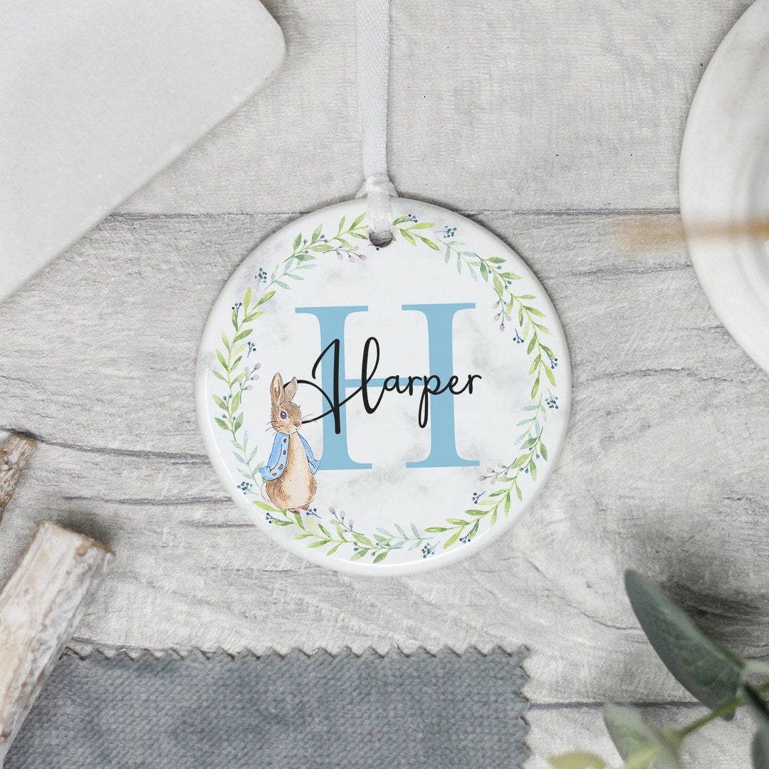 Personalised Ceramic Name Keepsake Plaque, Birthday Keepsake, Rabbit ...