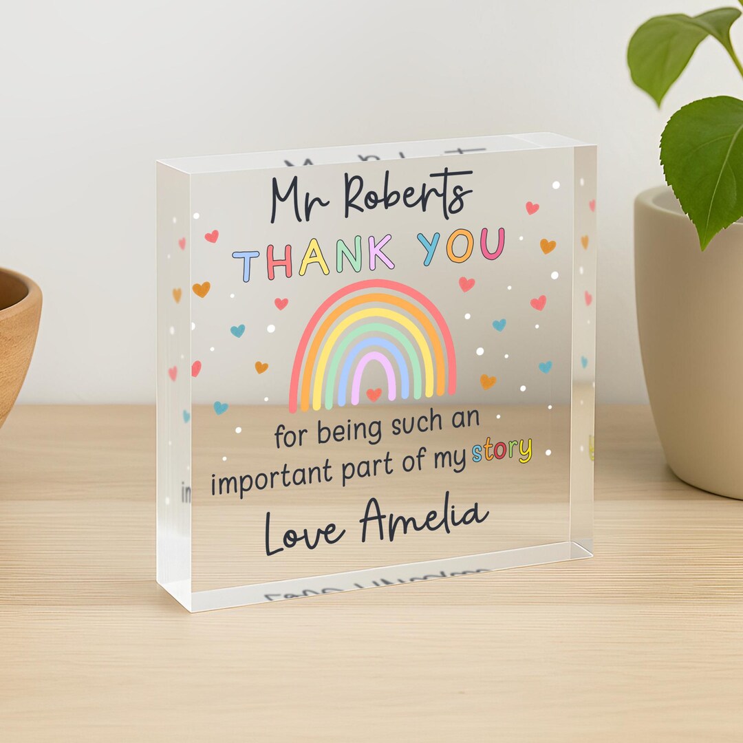 Personalised Thank You Teacher Gift, Leaving School Gift, End of Term ...