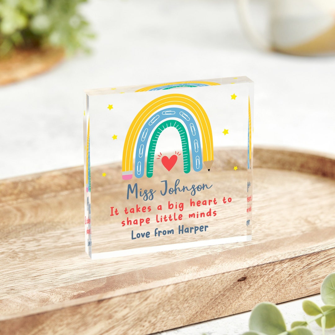 Personalised Thank You Teacher Gift, Teacher Plaque, Desk Gift for ...