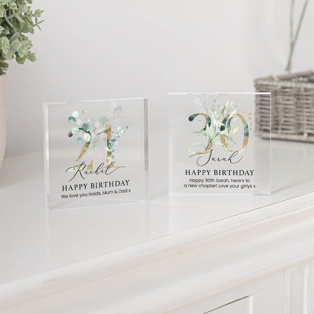 Personalised Birthday Gift Plaque, Birthday Gift for Her, Special Age ...