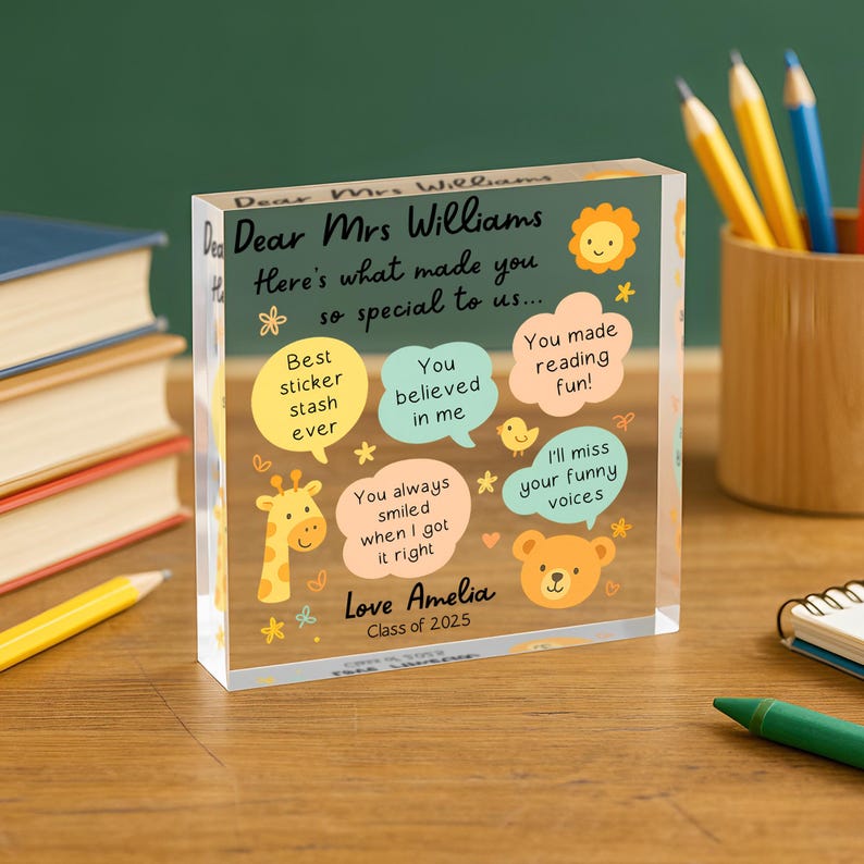 Personalised Thank You Teacher Gift, Teacher Plaque, Assistant Teacher ...